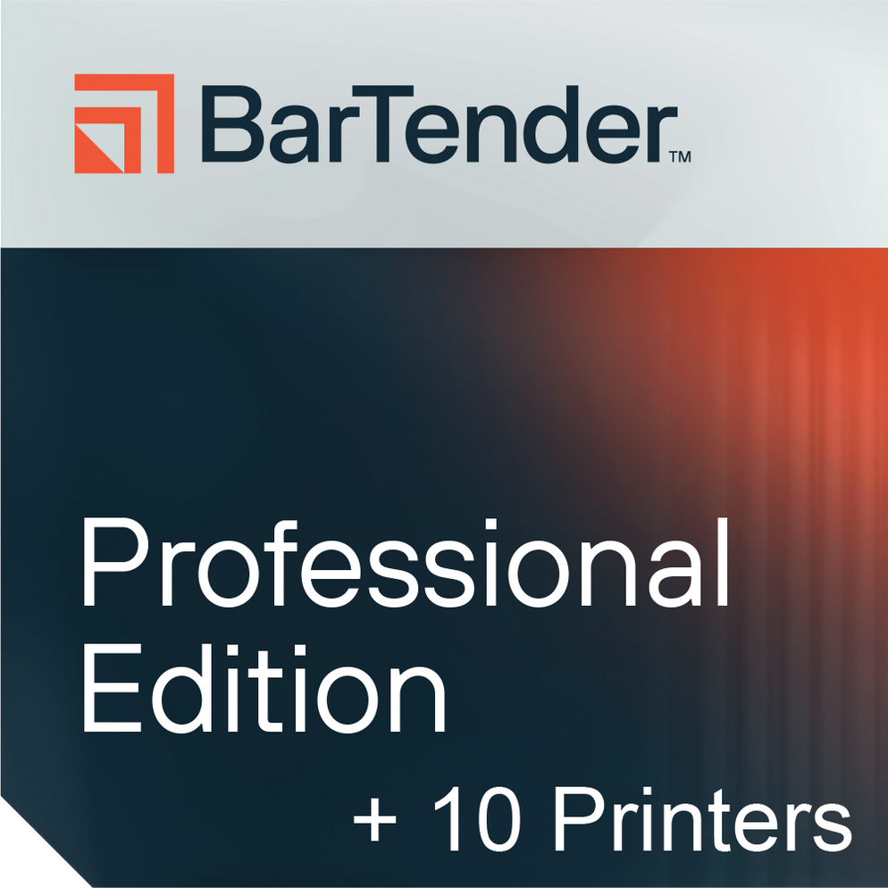 BarTender Professional - Application + 10 Printers Annual Subscription ...